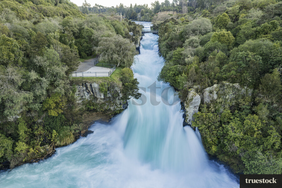 Aerial of Huka Falls by Kiwi Droneography - Truestock